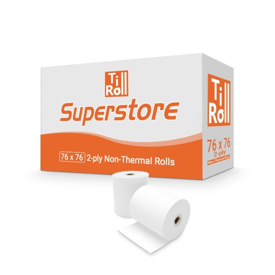 Till rolls 76 x 76mm 2 ply A grade